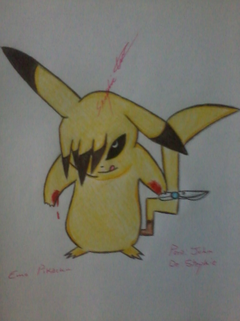 Emo Pikachu Drawing by StephanieCardona - DragoArt