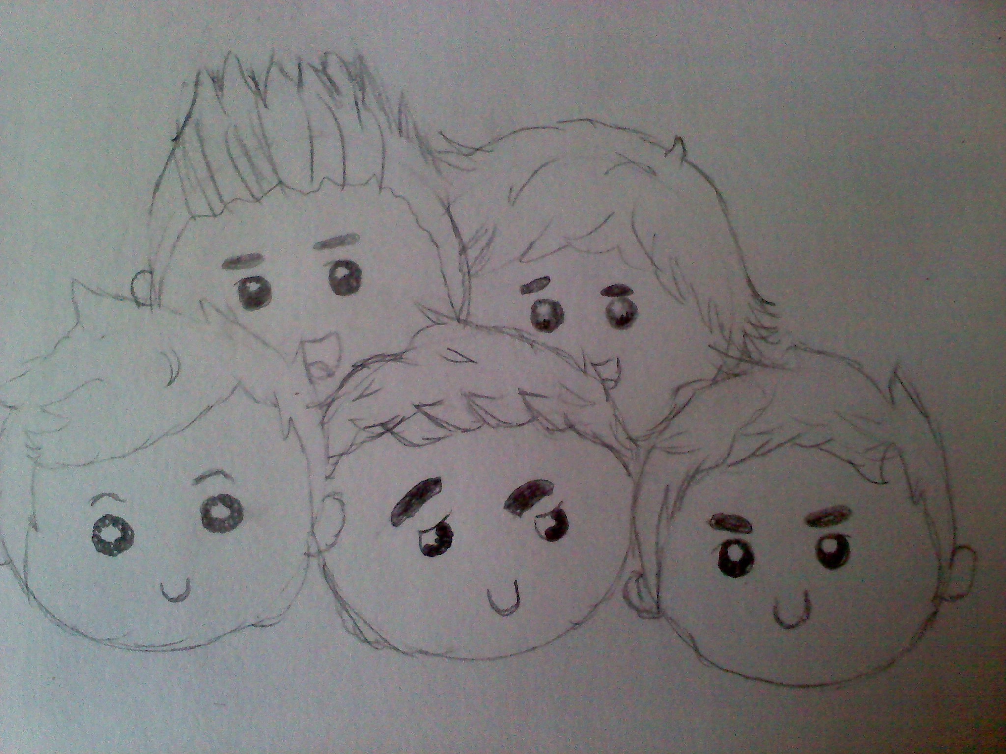 One Direction Chibis Drawing by kaitikat - DragoArt