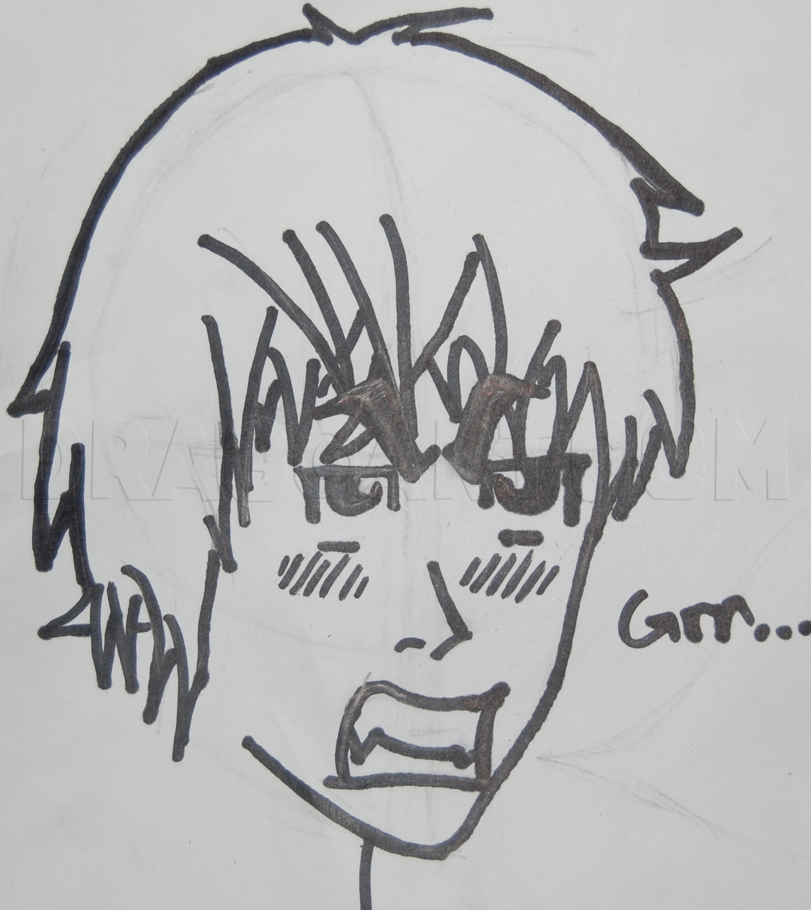 How To Draw A Male Manga Face Step By Step Drawing Guide By Simpson