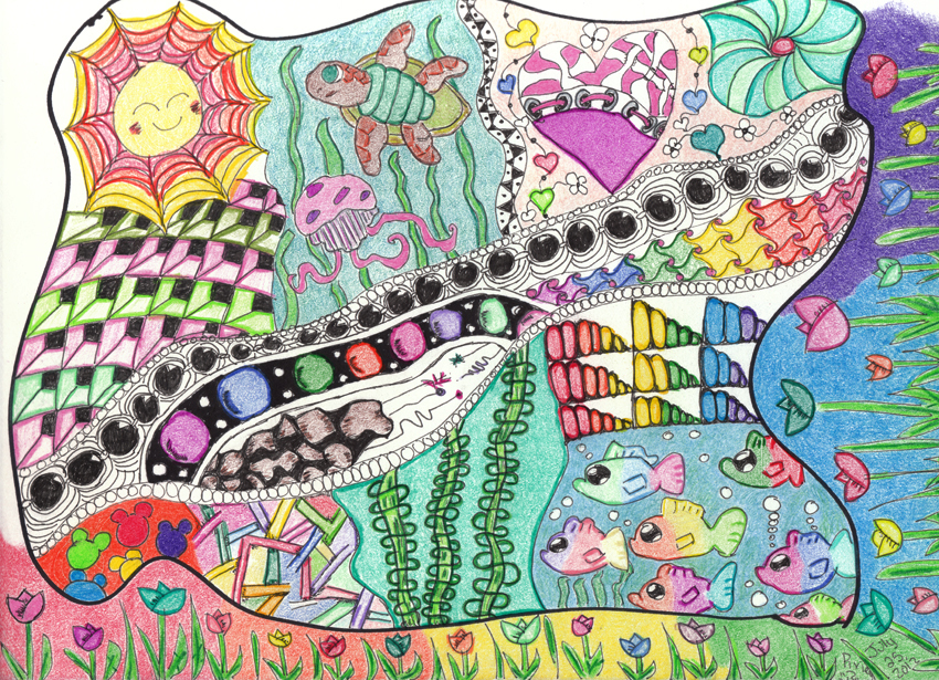 Mother Earth Zentangle Pixiey Style Drawing by Pixiey - DragoArt