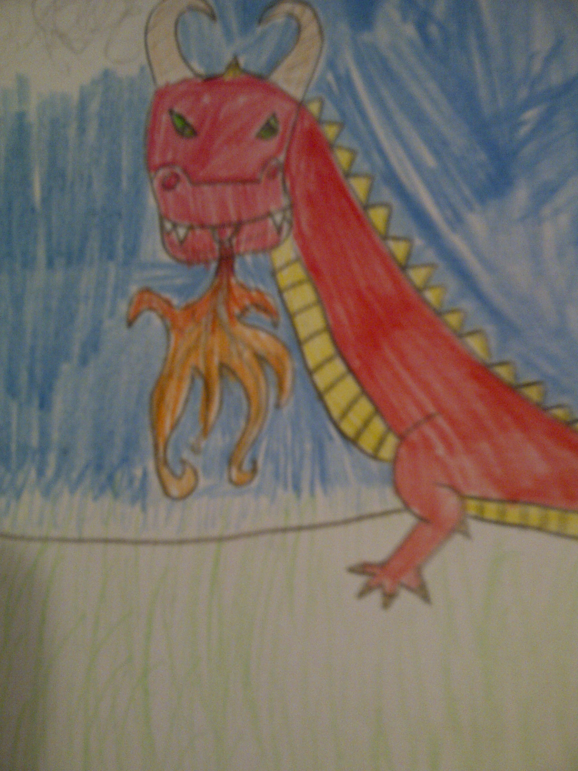 Fire Dragon Drawing by booboo032 - DragoArt