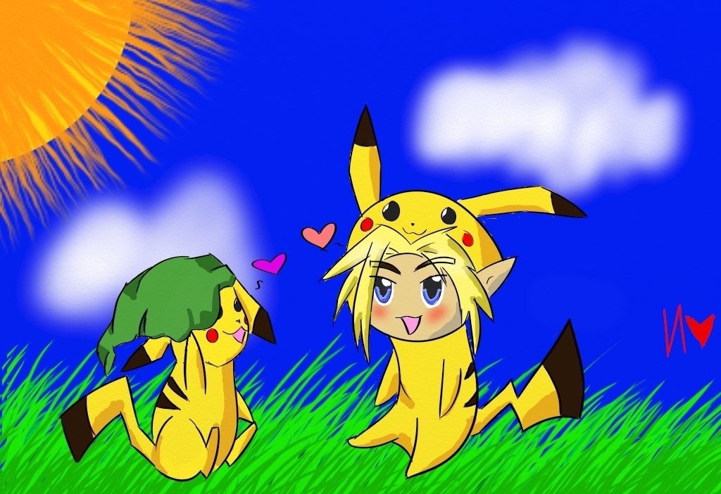 Link And Pikachu Drawing by RiverWolf - DragoArt