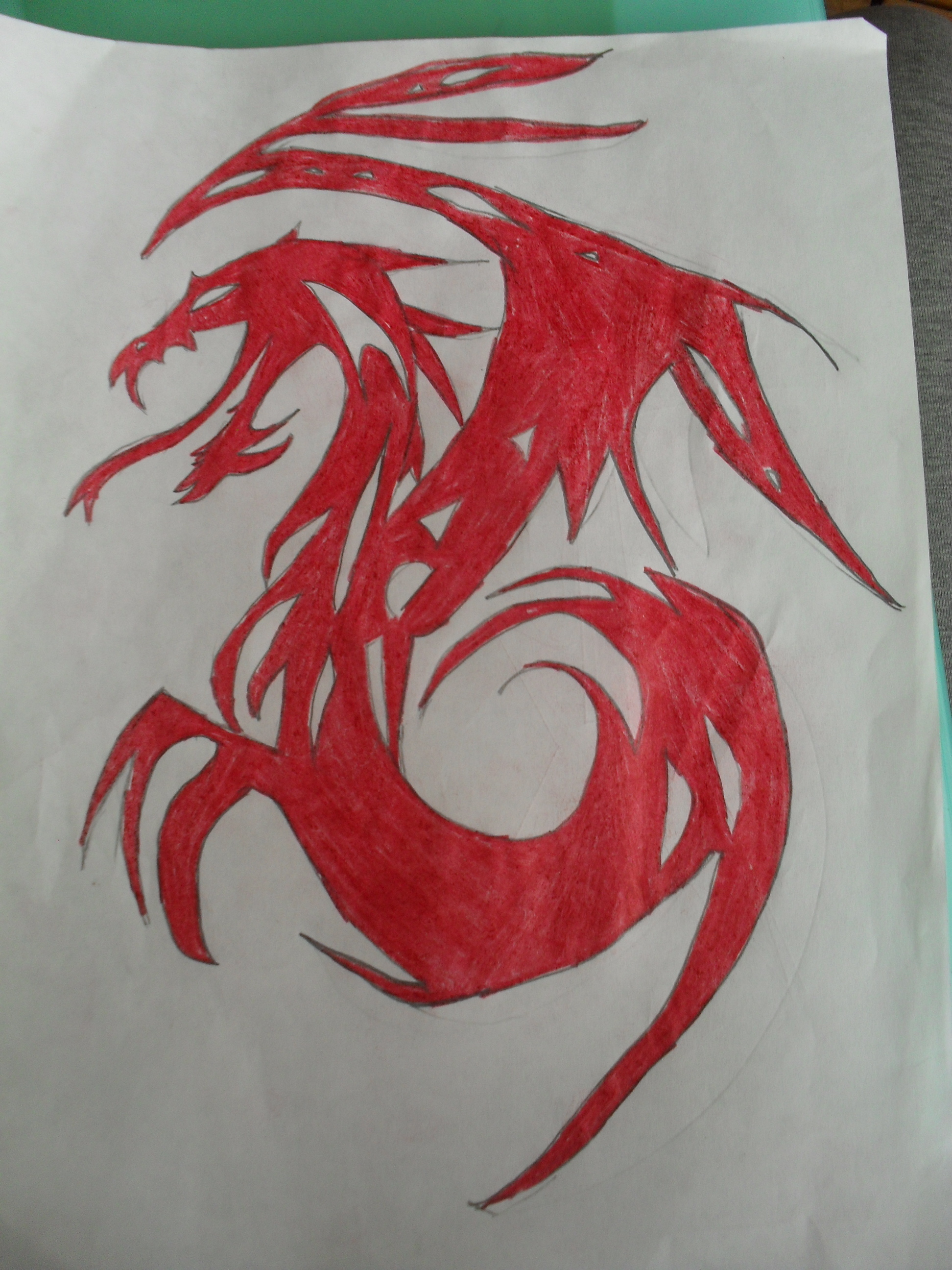 My Tribal Dragon Drawing by artist_in_training - DragoArt