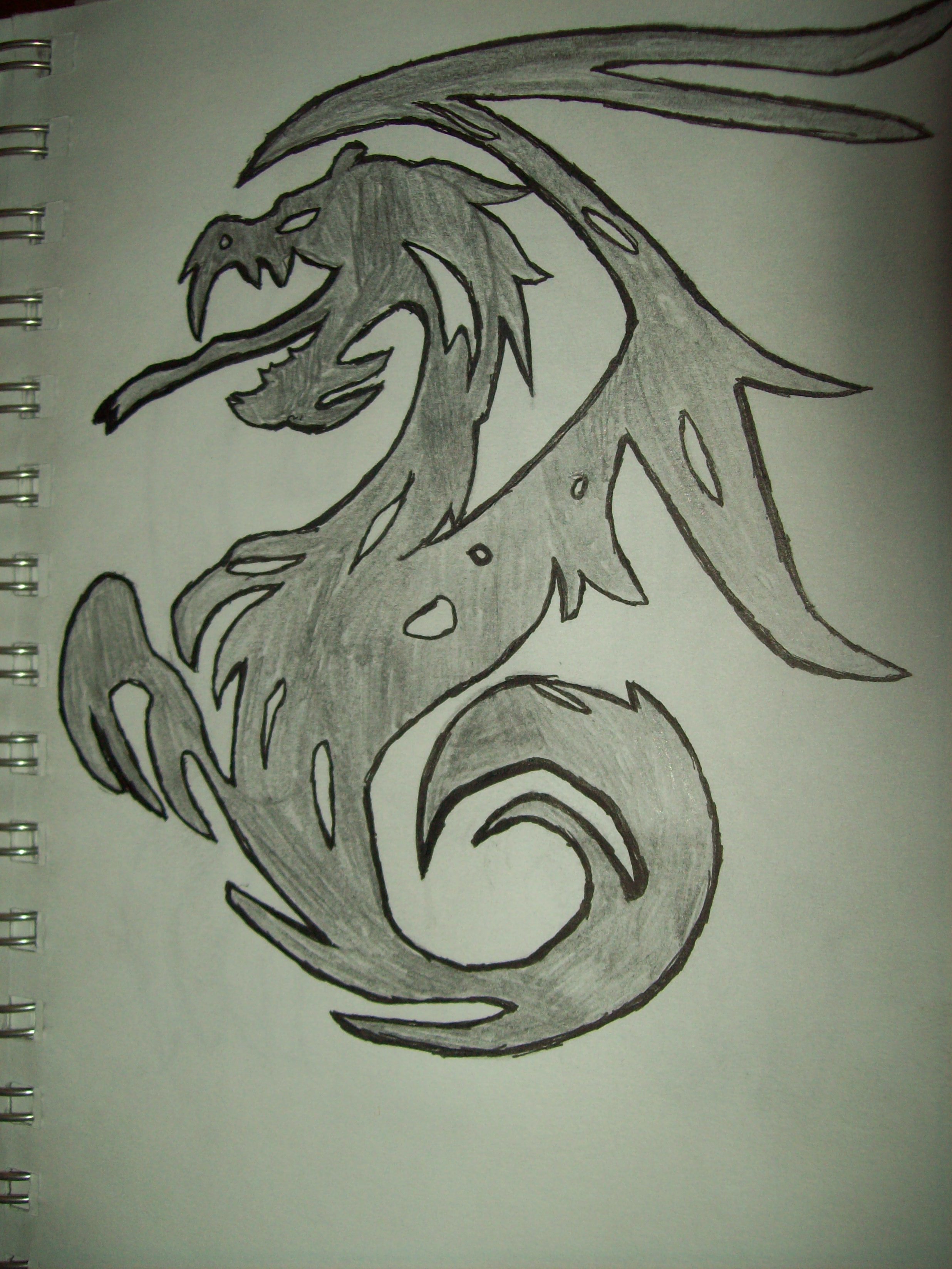 Tribal Dragon Drawing by drago_sect - DragoArt