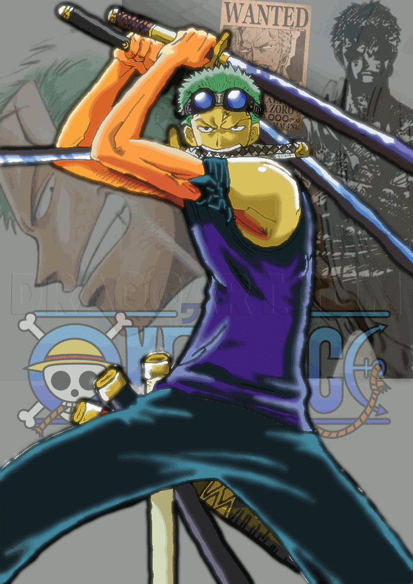 How To Draw Roronoa Zoro, Step by Step, Drawing Guide, by Kilian - DragoArt