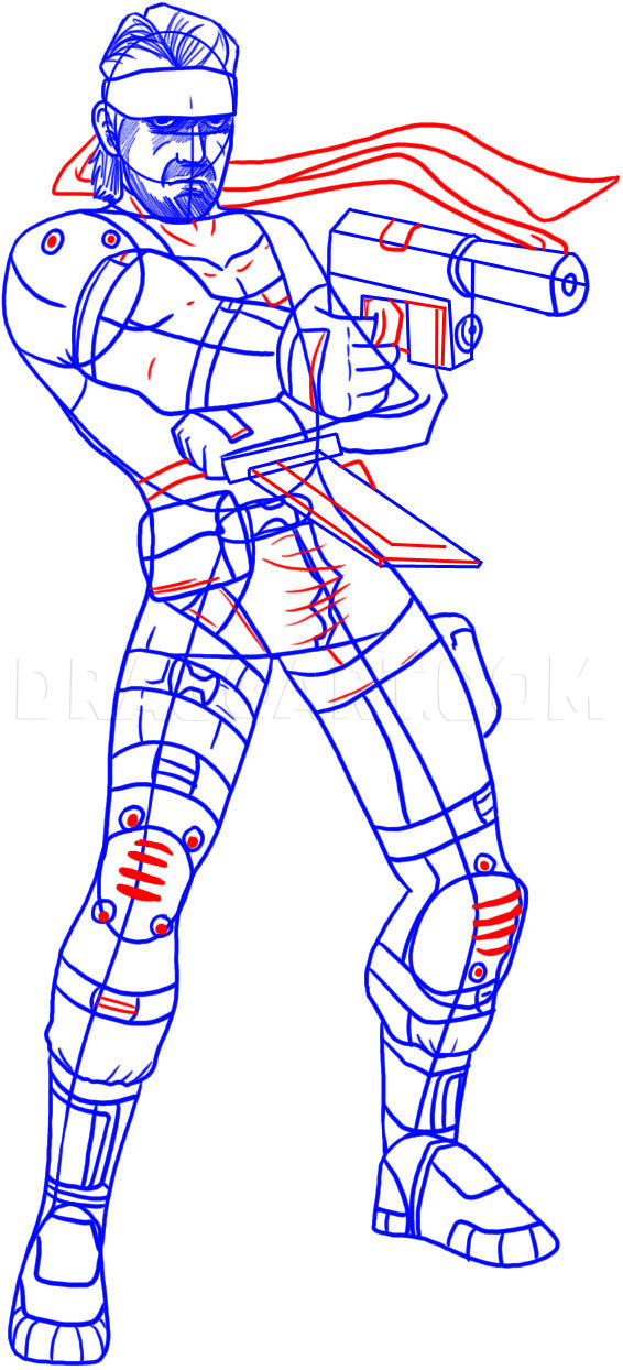 How To Draw Solid Snake From Metal Gear Solid Coloring Page Trace Drawing
