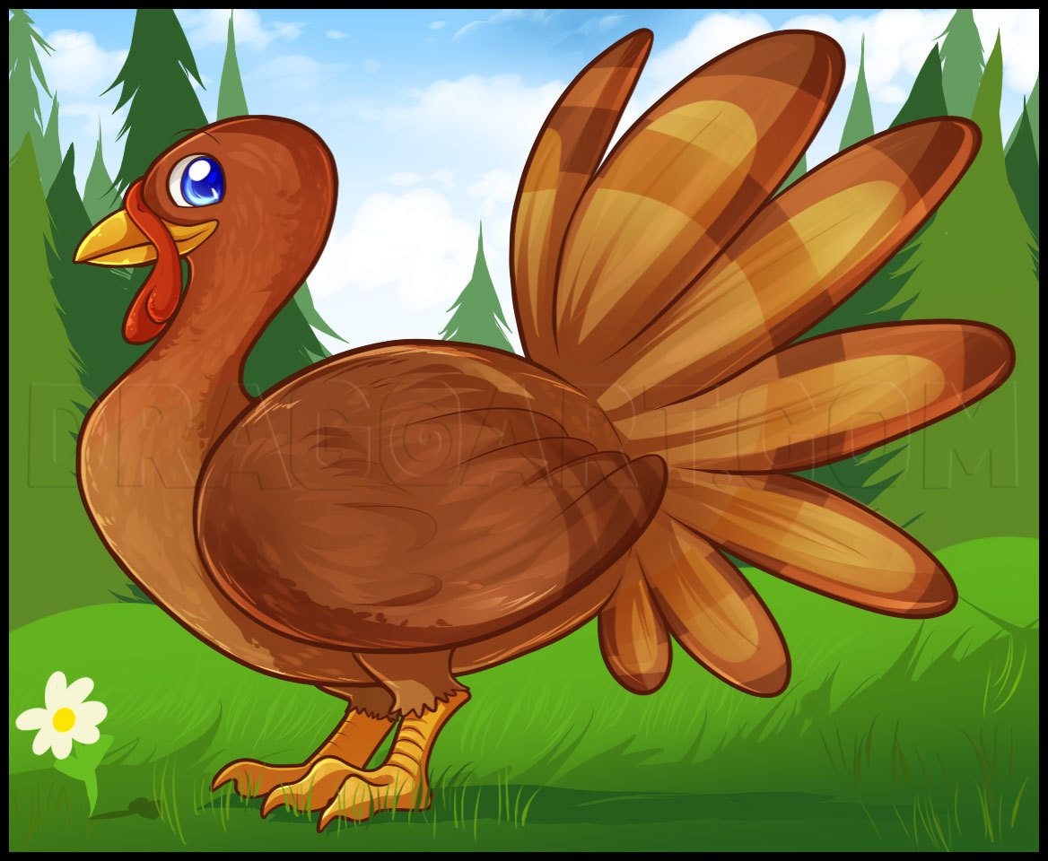 How To Draw An Easy Turkey Step By Step Drawing Guide By Dawn DragoArt