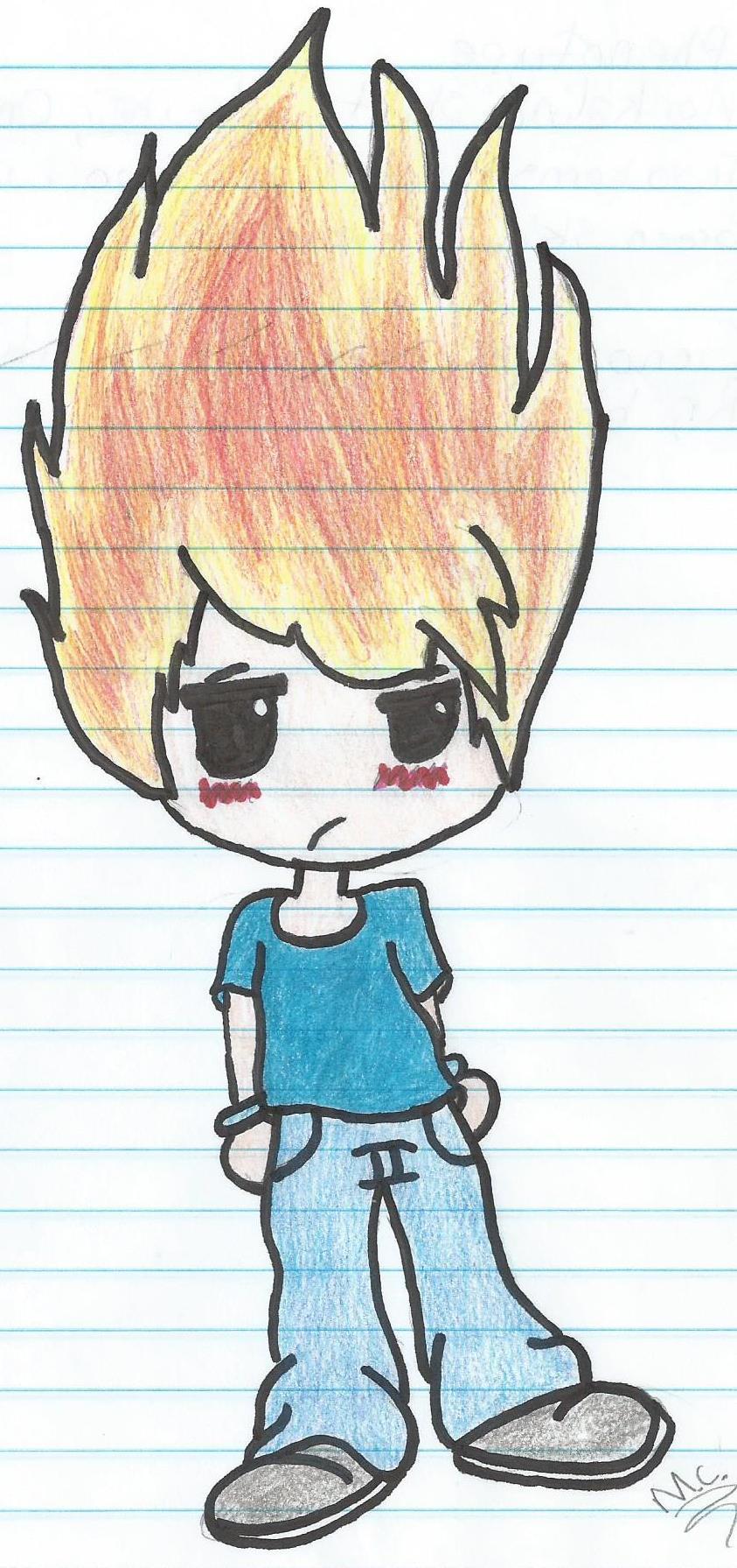 Chibi Fire Hair Drawing by FemaleAssassin99 - DragoArt
