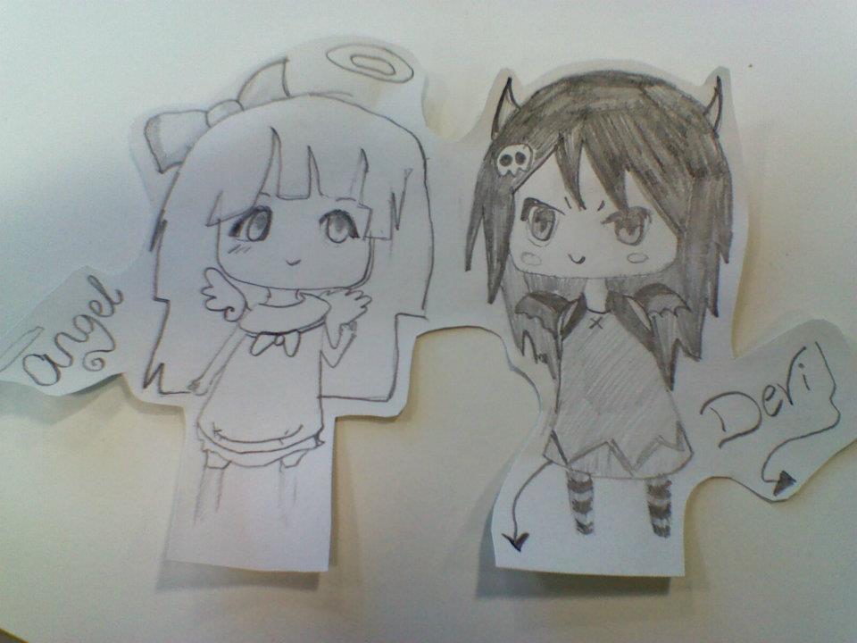 Chibi Angel And Devil Drawing by xBlazingStar94x - DragoArt
