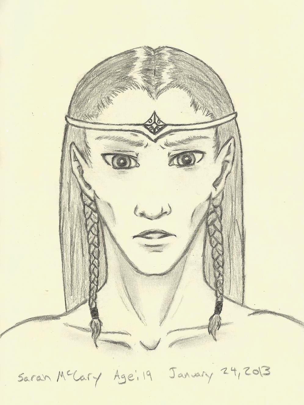 Simple Elven Design Drawing by blackstar707 - DragoArt