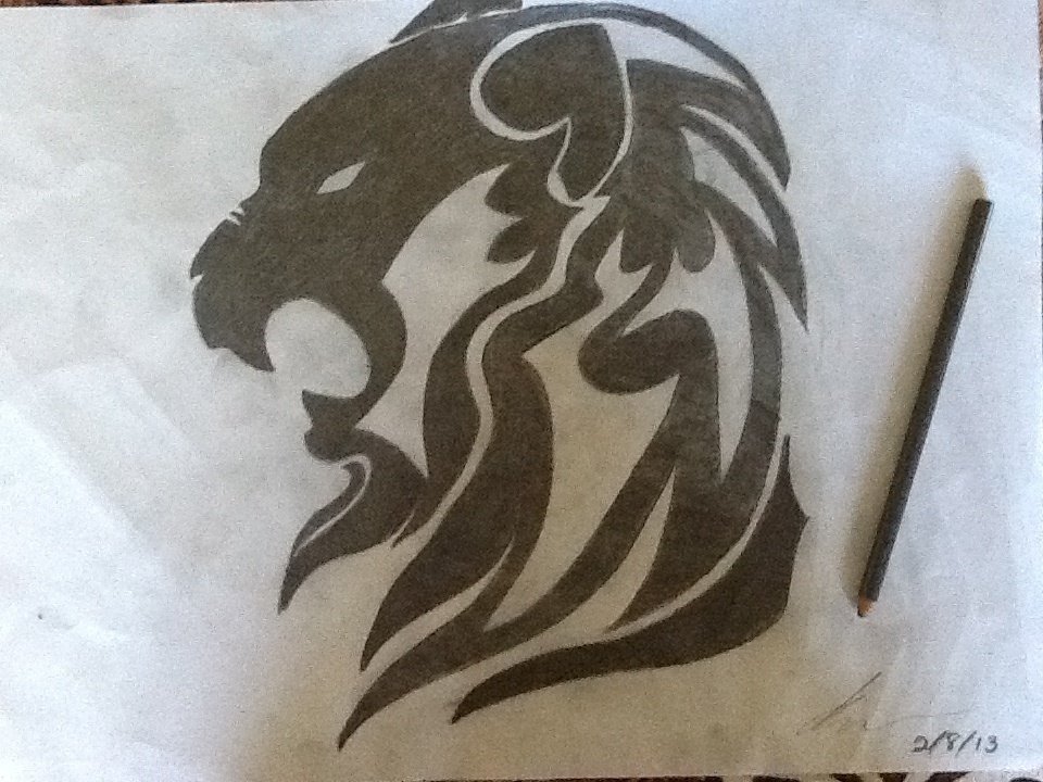 Tribal Lion Drawing by MauiGirl - DragoArt