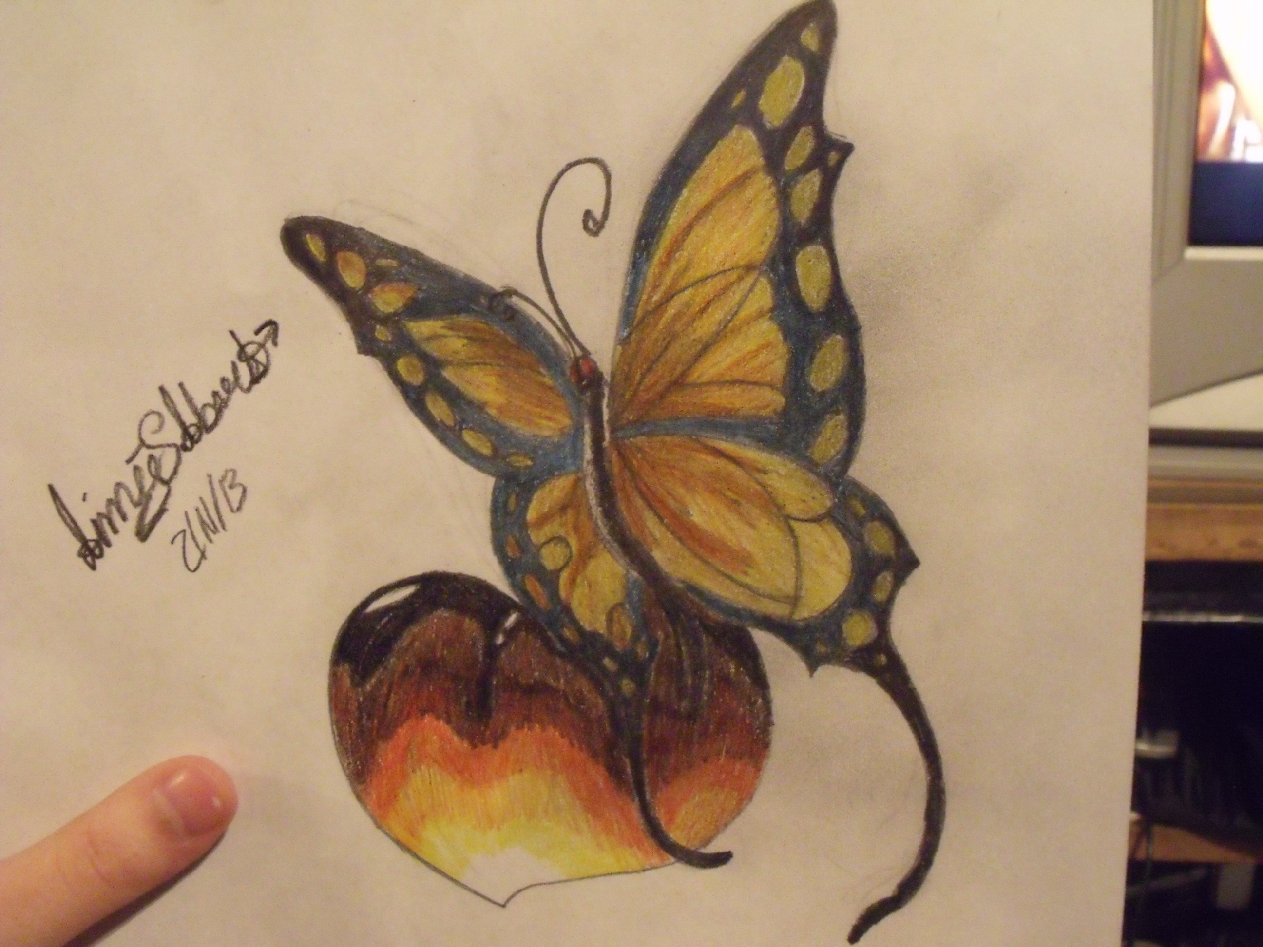 Butterfly Heart Drawing by MinnieMouse96 - DragoArt