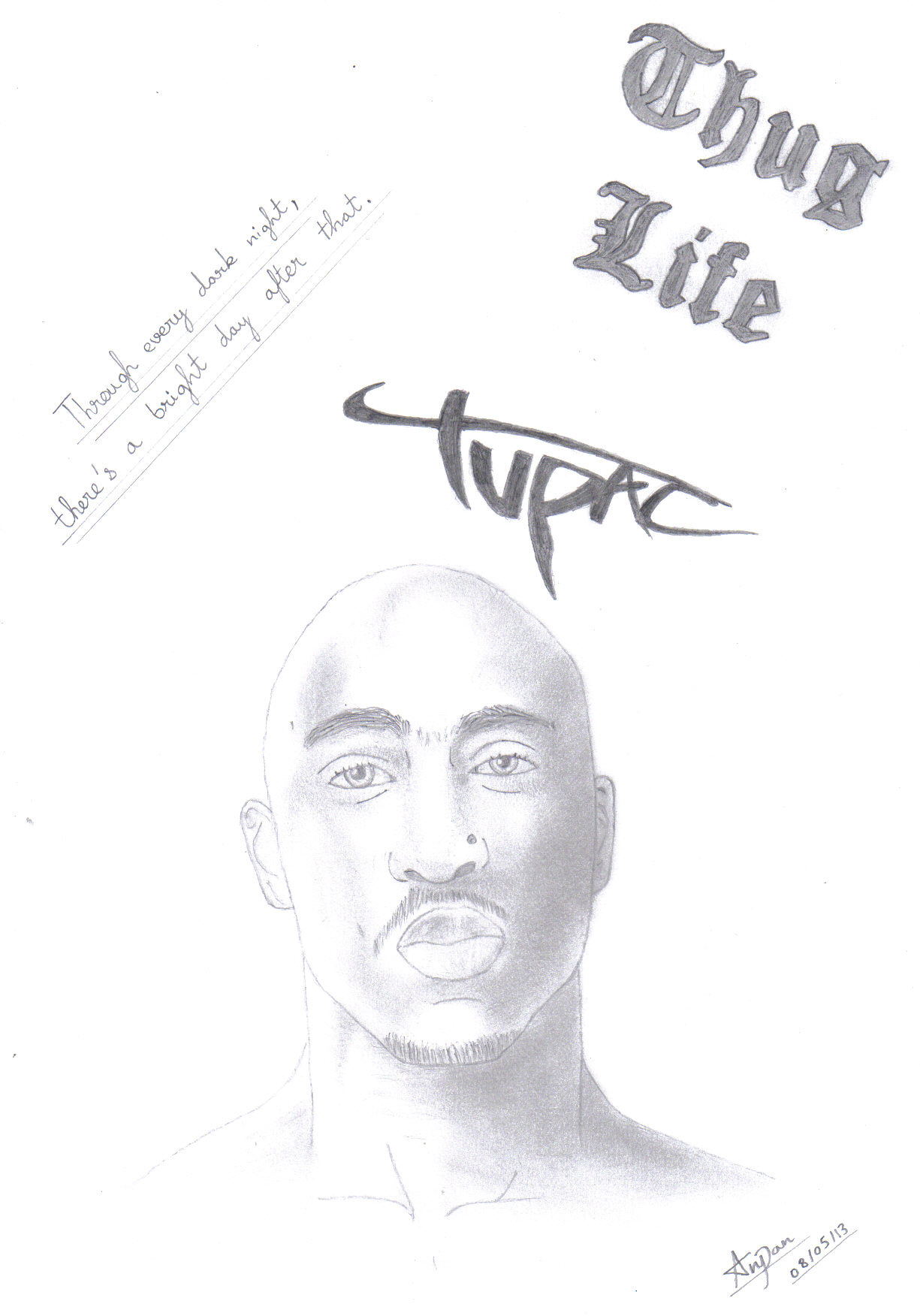 Tupac Drawing by SpiritGT - DragoArt