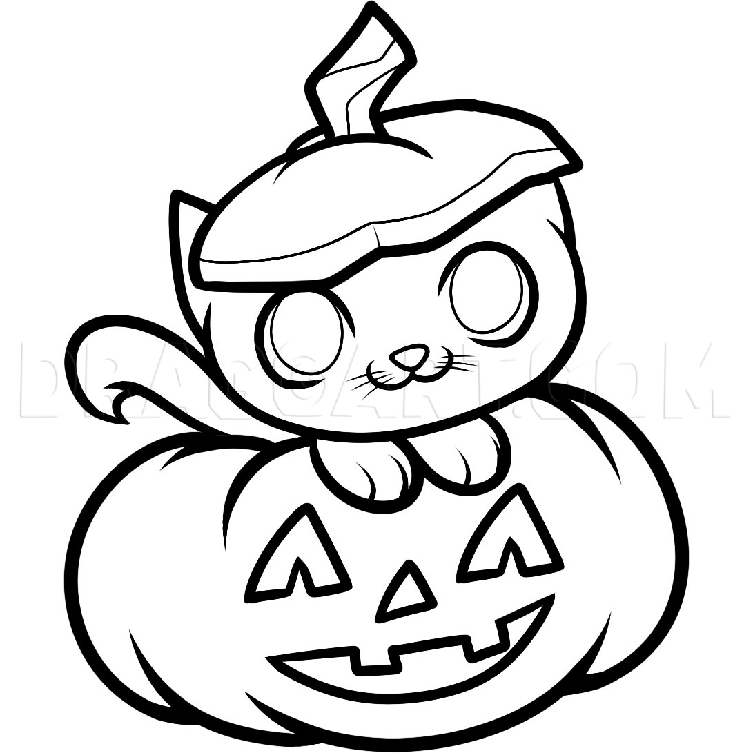 How To Draw A Halloween Cat Halloween Cat Step By Step Drawing Guide 