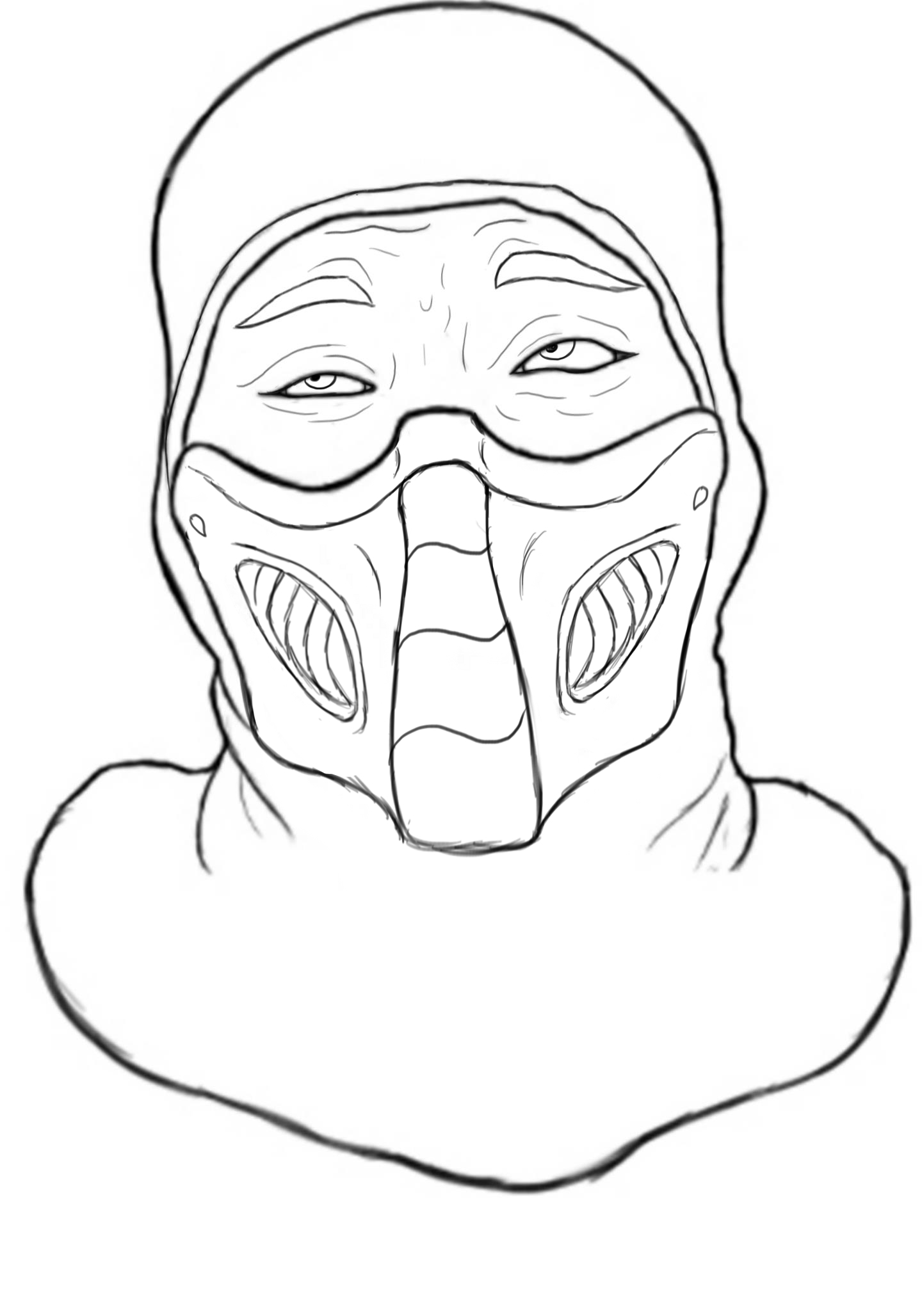 Sub Zero Lineart Drawing by Cmilodonka - DragoArt