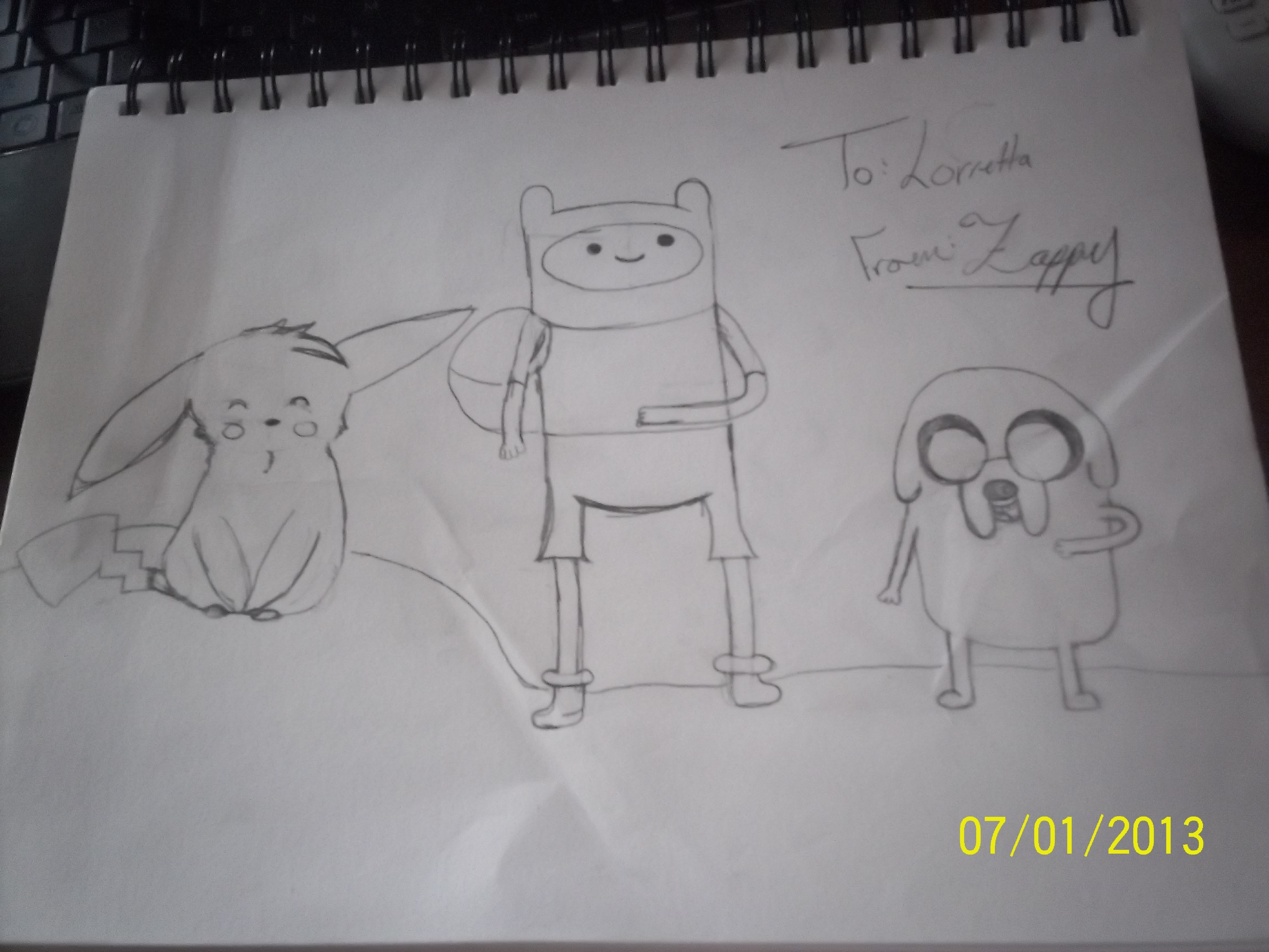 Adventure Time Plus A Simple Pikachu Drawing by jlm5667 - DragoArt
