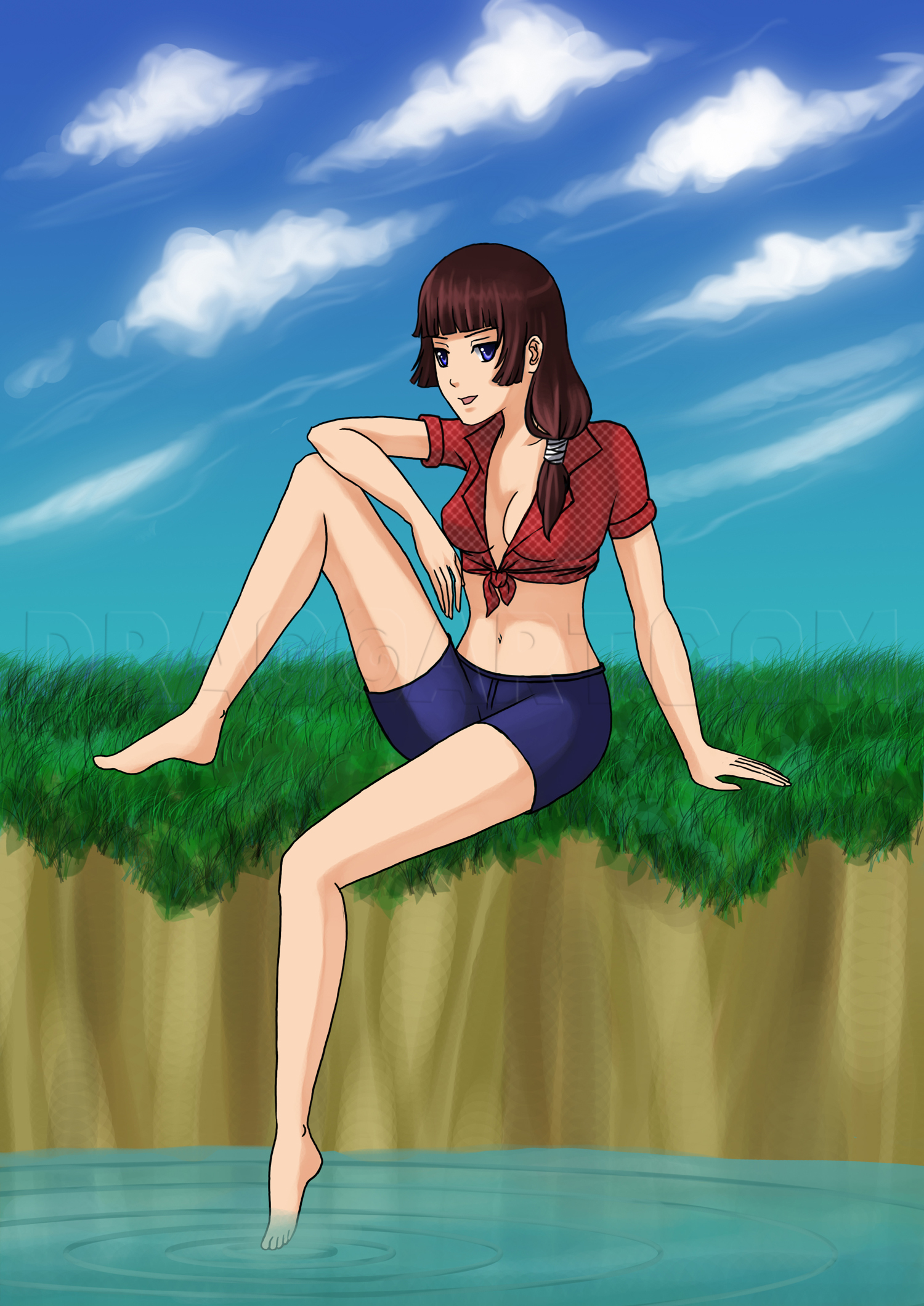 How To Draw Anime Girl Body Sitting