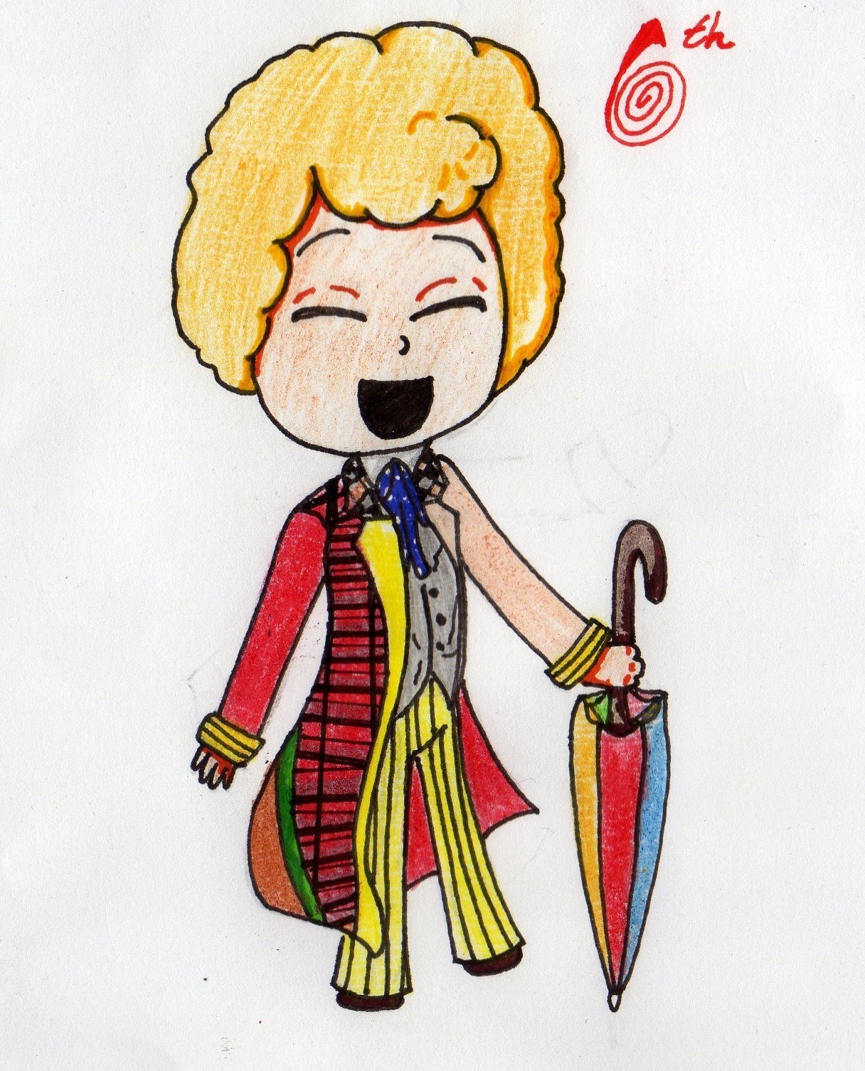 The 6th Doctor (chibi) Drawing by GothicDragon - DragoArt