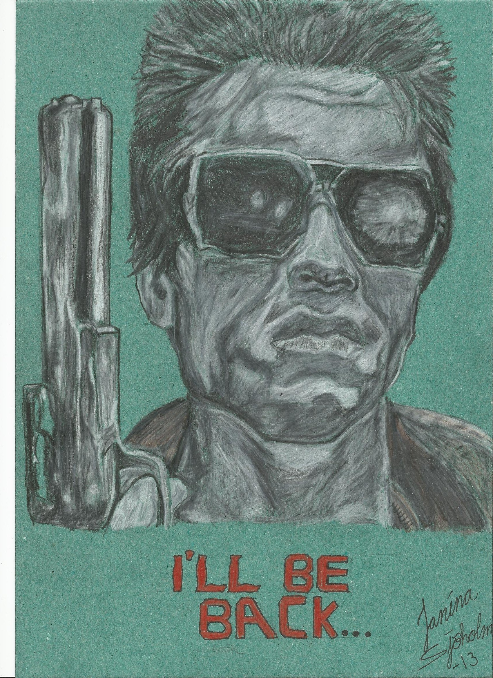 The Terminator Arnold Schwarzenegger Drawing by RowanLake99 - DragoArt