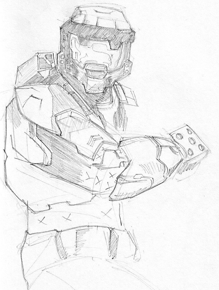 Halo 3 Skecth Drawing by snoopster41 - DragoArt