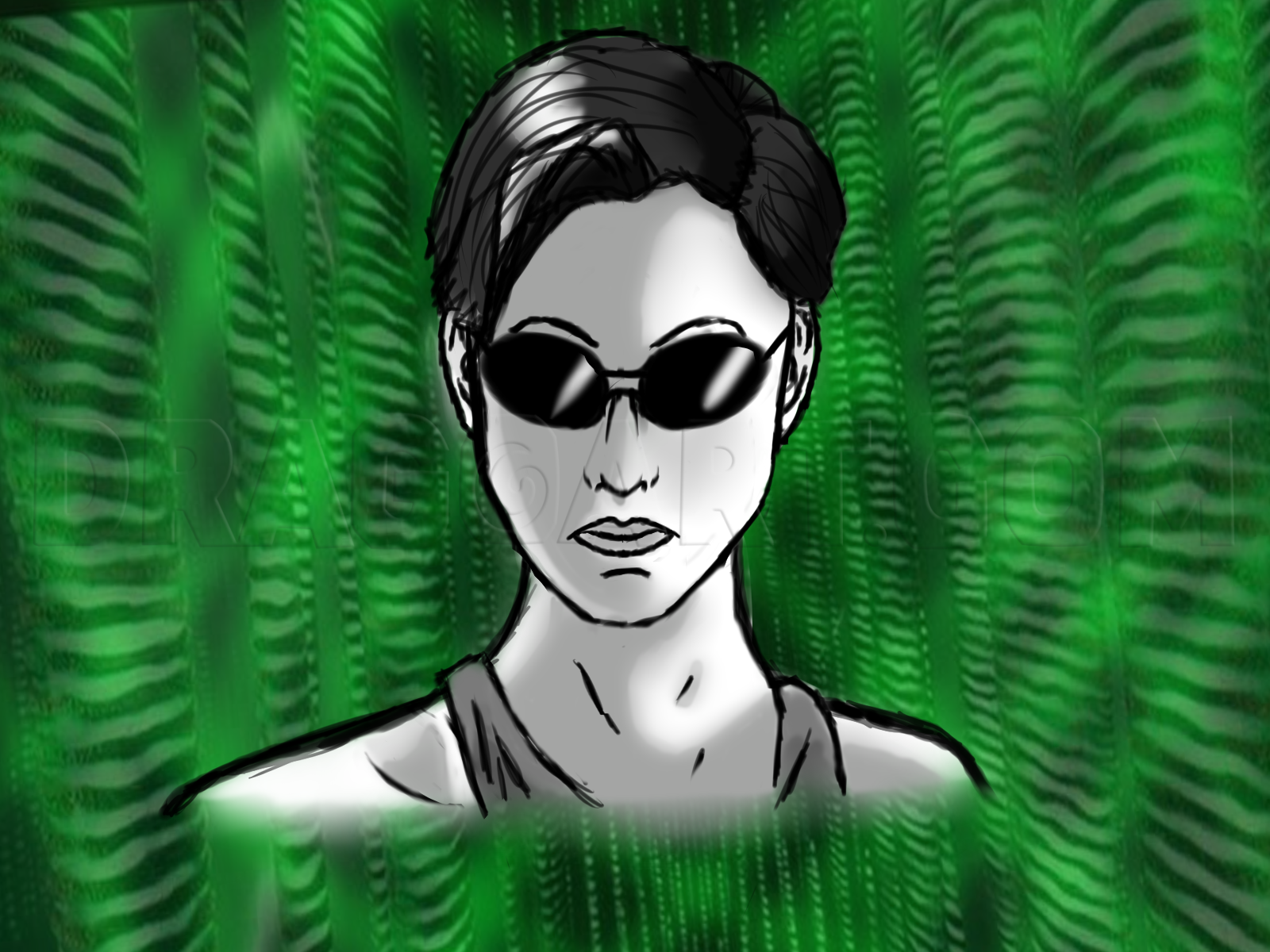 How To Draw Trinity, The Matrix, Step by Step, Drawing Guide, by g ...