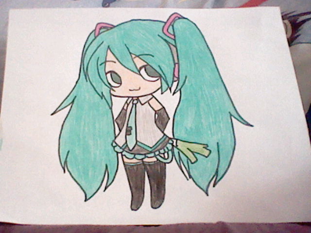 Chibi Miku Drawing by kbailey232 - DragoArt