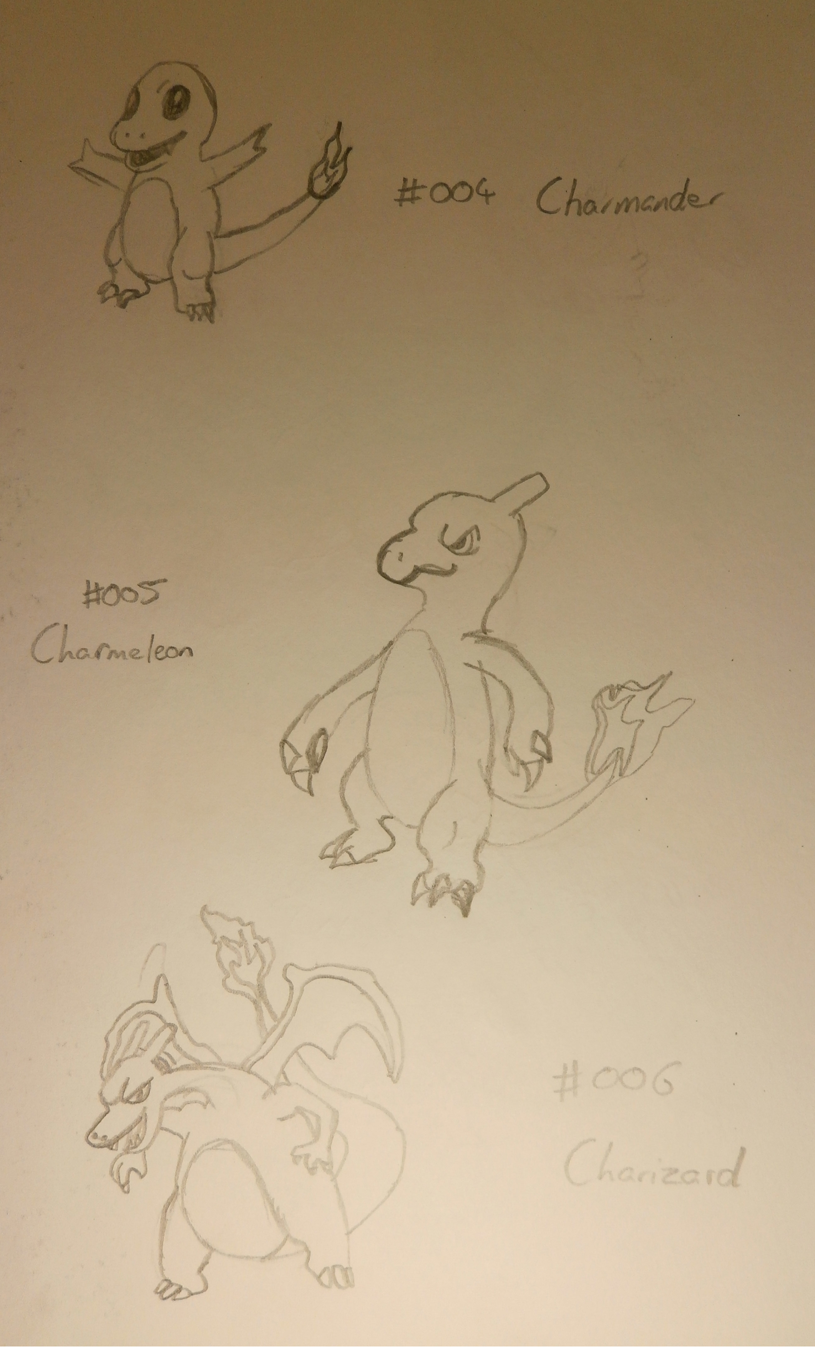 Pokemon Charmander Evolution Drawings