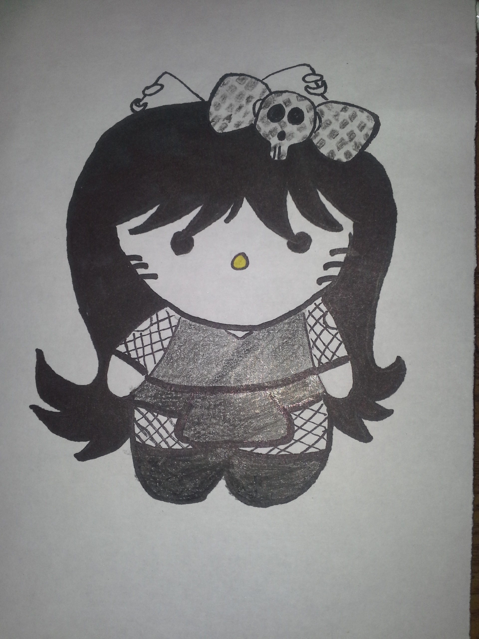 Goth Hello Kitty Drawing by Charlynn - DragoArt