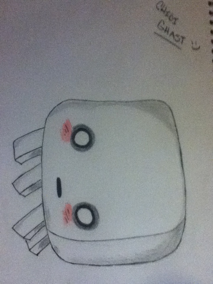 Chibi Minecraft Ghast Drawing by urmibish - DragoArt