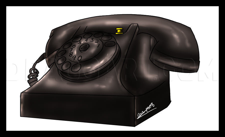How To Draw A Phone, Telephone, Step by Step, Drawing Guide, by Dawn ...