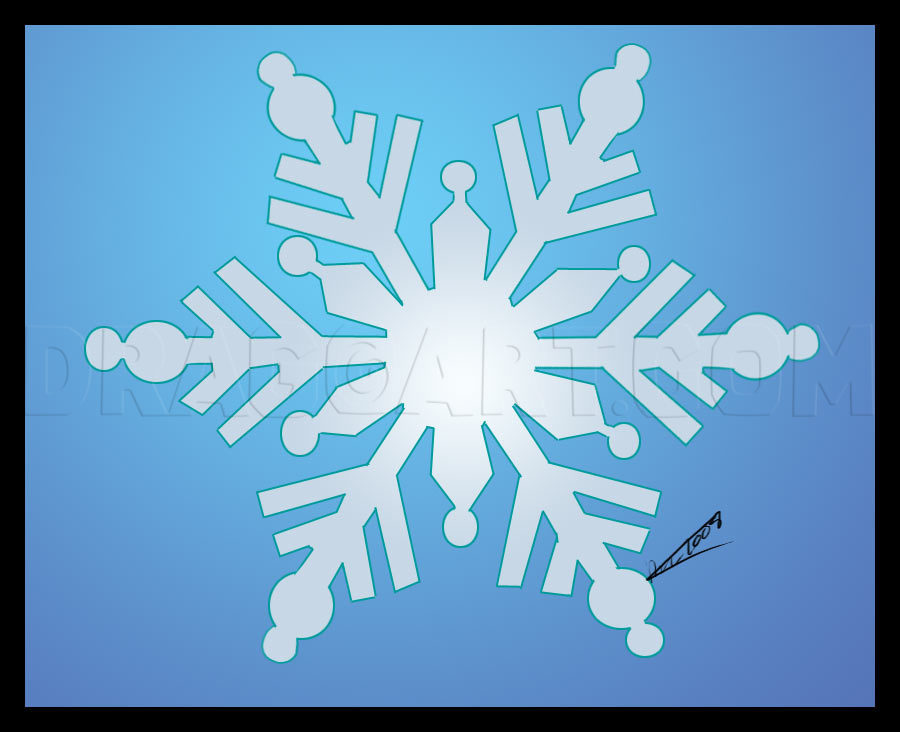 How To Draw A Snowflake Step By Step Drawing Guide By Dawn Dragoart