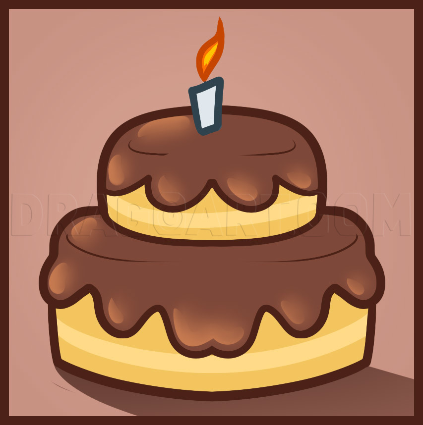 How To Draw A Cake For Kids Step By Step Drawing Guide By Dawn 