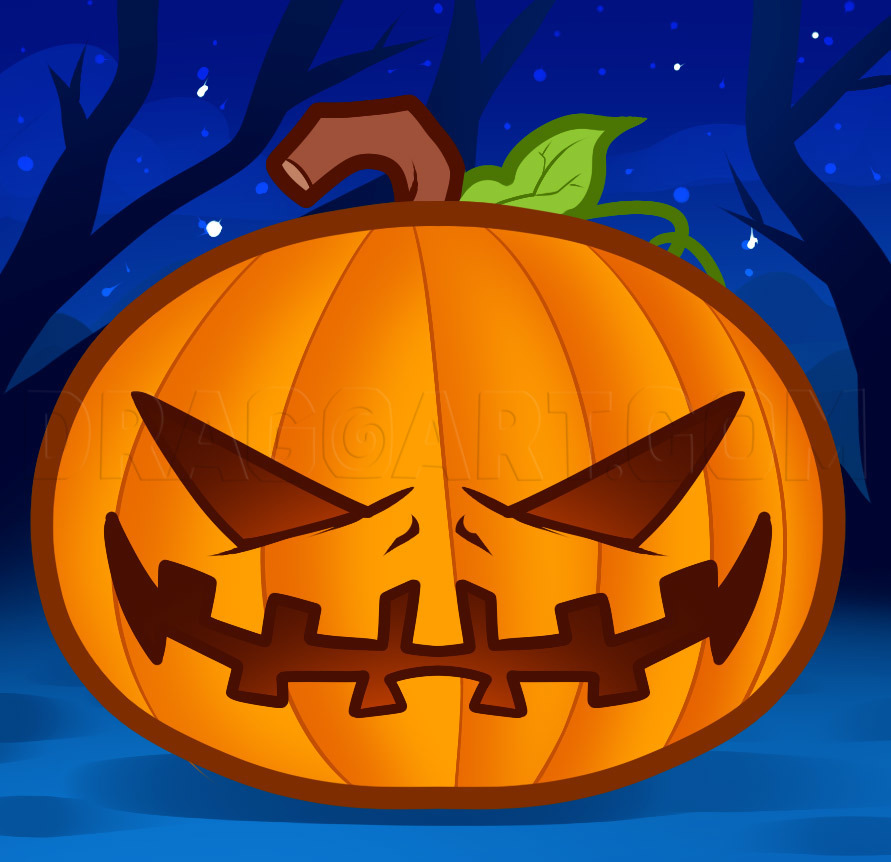 How To Draw A Halloween Pumpkin Halloween Pumpkin Step By Step Drawing Guide By Dawn 