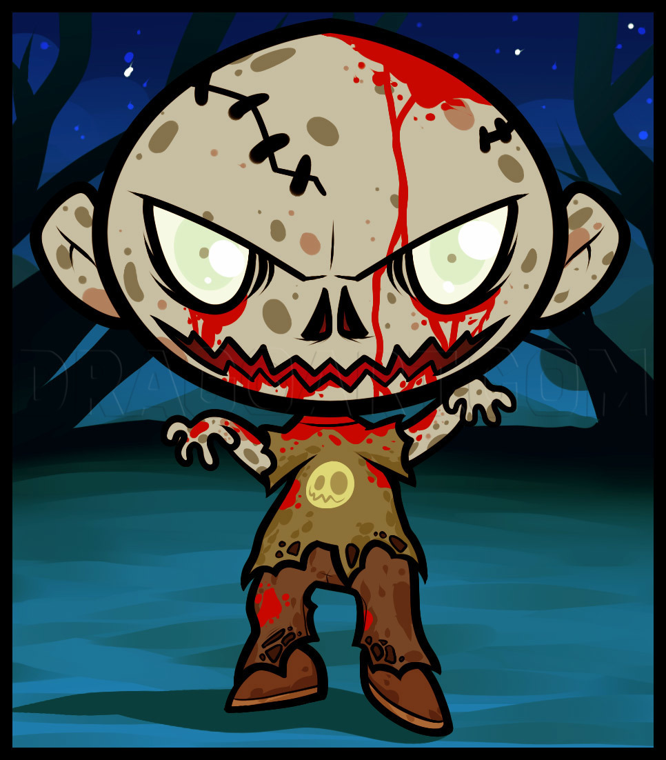 How To Draw A Halloween Zombie Halloween Zombie Step By Step Drawing